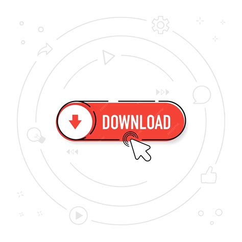 Premium Vector Download Button Isolated On White Backgroundflat Finger Cursor And Mouse Cursor