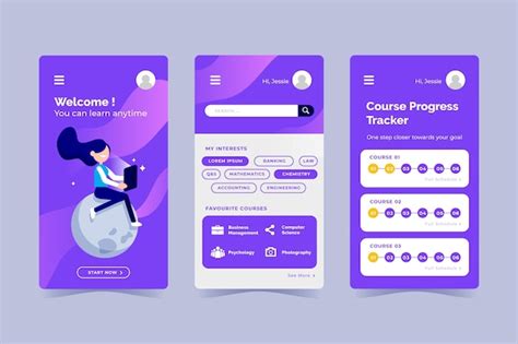 Premium Vector Course App Interface Concept