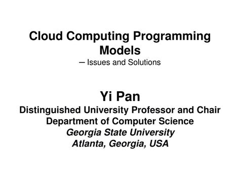 Ppt Cloud Computing Programming Models ─ Issues And Solutions Powerpoint Presentation Id1692614