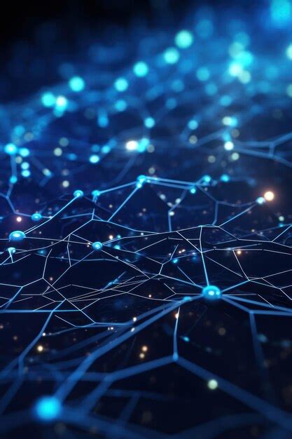 Cyber Big Data Flow Blockchain Navy Blue Data Fields Network Line Connect Stream Concept Of Ai