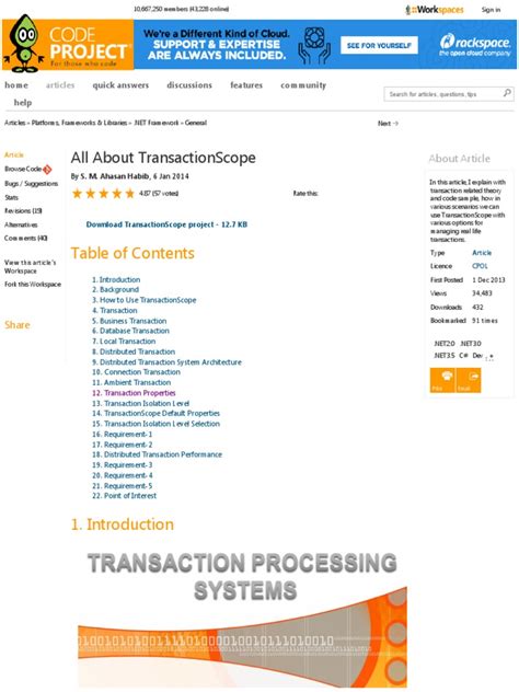 All About Transactionscope Codeproject Pdf Database Transaction