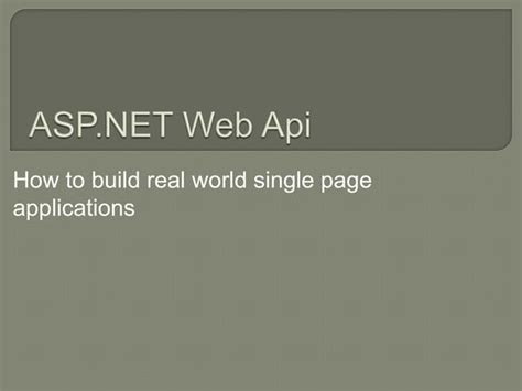 Real World Aspnet Webapi Applications Ppt