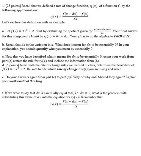 1 [25 points] recall that we defined a rate of