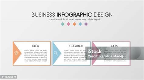 3 단계와 비즈니스 아이콘이있는 다채로운 인포 그래픽 다이어그램 벡터 3에 대한 스톡 벡터 아트 및 기타 이미지 3 3가지 개체 흐름 Istock