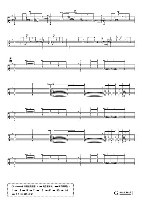 Sunflower吉他谱 孙培博 吉他独奏谱 琴谱网