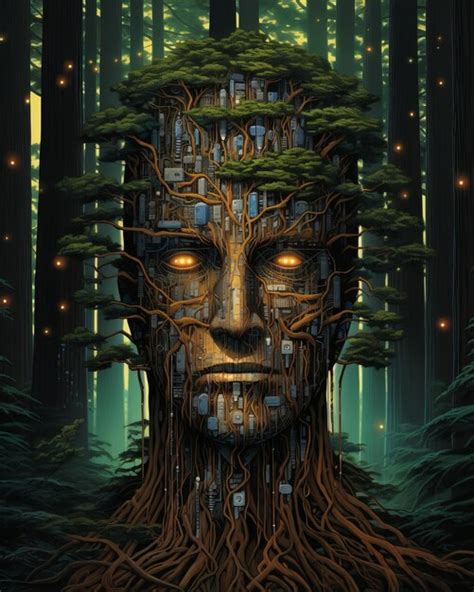 The Cyber Sequoia Navigating The Digital Wilderness Premium Ai Generated Image