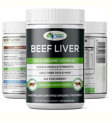 Grassland Nutrition Beef Liver Capsules 3 Pack Halal Suitable