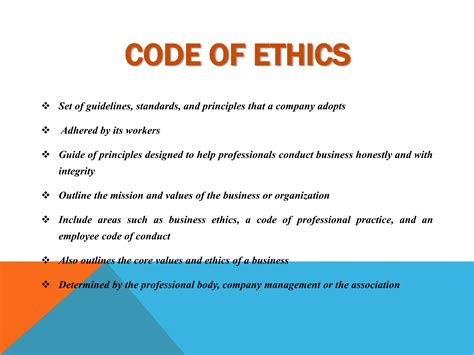 Ethical Codes Code Of Ethics Among Professionals Pptx