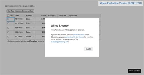 Vue2 Wijmo Forked Codesandbox