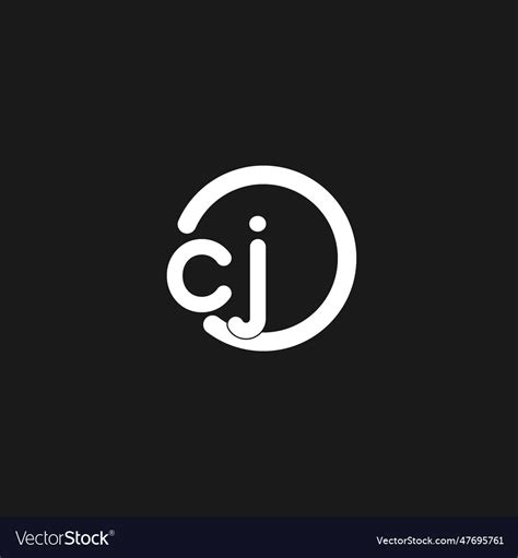 Initials Cj Logo Monogram With Simple Circles Vector Image