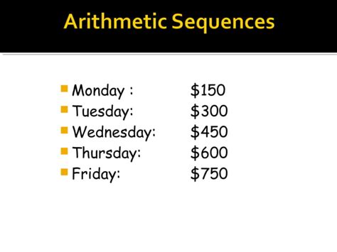 Maths Project Work Arithmetic Sequences Ppt