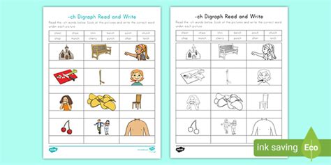 Ch Digraph Read And Write Activity Teacher Made