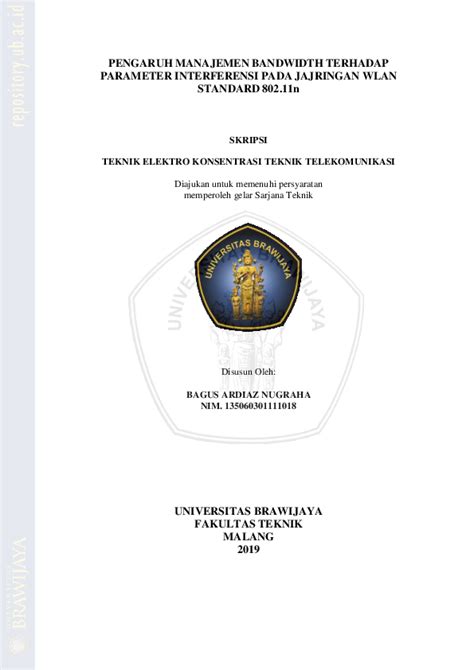 Pdf Pengaruh Manajemen Bandwidth Terhadap Parameter Interferensi Pada Jaringan Wlan Standard