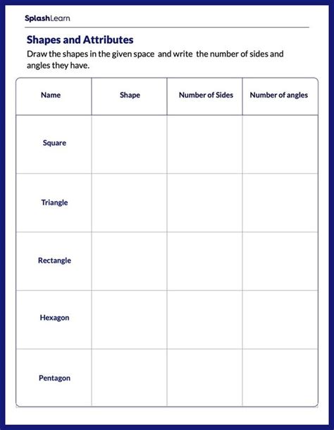 Shapes And Their Attributes Worksheet