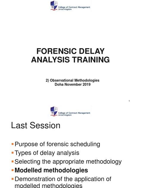 Forensic Delay Analysis Session 2 Observational Pdf Simulation
