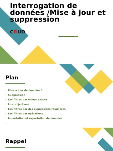Chapitre 3 Interrogation De Donnees Crud Mise A Jour Et Suppression