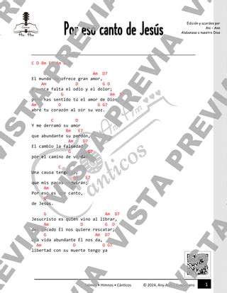 Por Eso Canto De Jesúsletra Y Acordespdf
