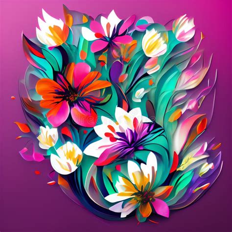 Abstract Floral Design Generative Ai Illustration Stock Illustration Illustration Of Abstract