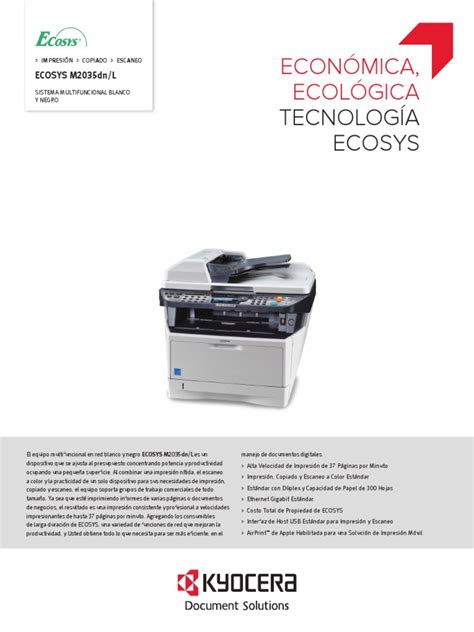 Ecosys M2035dn L Sp1 Pdf Impresora Computación Transport Layer