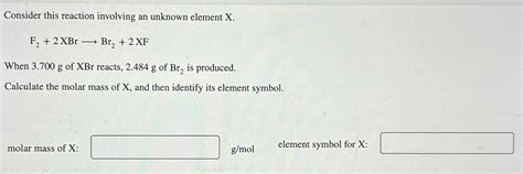 Solved Consider This Reaction Involving An Unknown Element Chegg