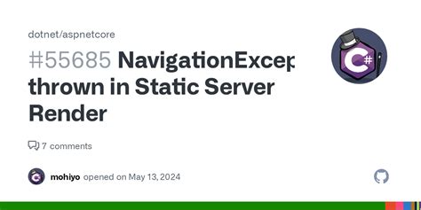 NavigationException Thrown In Static Server Render Issue 55685
