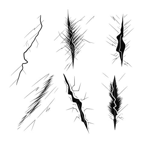 Conjunto De Dibujos De Rayos Eléctricos Dibujados A Mano Vector Premium