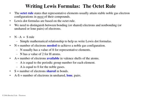 Ppt Writing Lewis Formulas The Octet Rule Powerpoint Presentation
