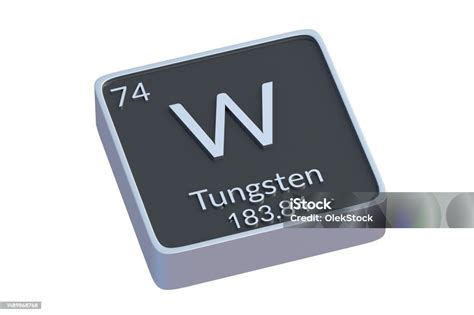 흰색 배경에 분리된 주기율표의 텅스텐 W 화학 원소 화학 원소의 금속 기호 3d 렌더링 0명에 대한 스톡 사진 및 기타 이미지