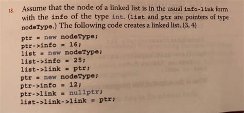 Solved 1 Assume That The Node Of A Linked List Is In The