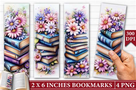 Vintage Floral Stack Of Book Bookmarks Graphic By Bee Prints · Creative