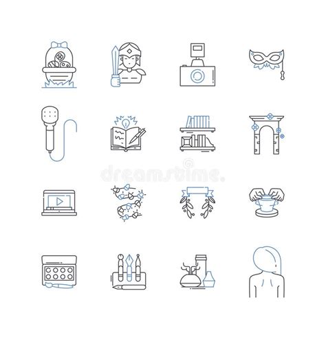 Strategic Maneuver Line Icons Collection Tactic Strategy Maneuver Plan Scheme Gameplan