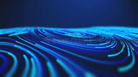 Dynamic Flowing Blue Lines Representing Abstract Futuristic Data