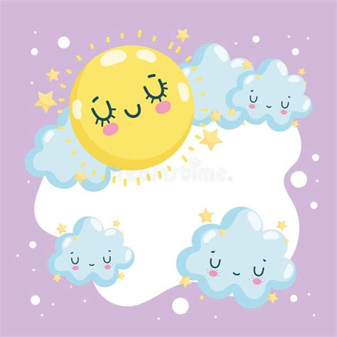 Cute Sun And Clouds Stock Vector Illustration Of Weather 221528448