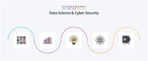 Data Science And Cyber Security Line Filled Flat 5 Icon Pack Including Scince Dollar Data