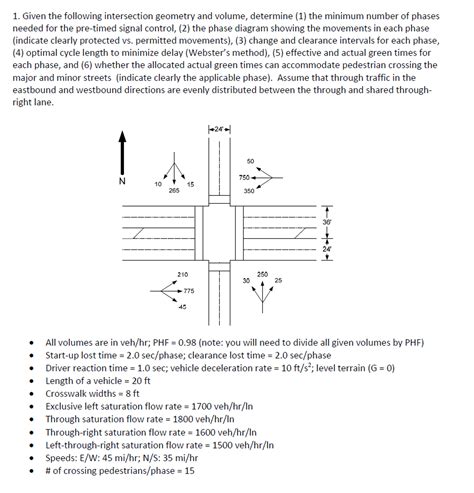 Solved Given The Following Intersection Geometry And Volume