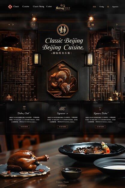 peking duck with multi level accordion menu for a fine dinin chinese
