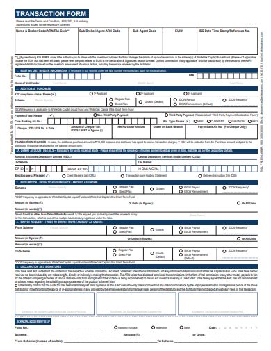 Free 45 Transaction Form Samples In Pdf Ms Word