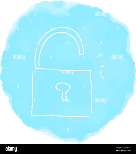 Handwritten Simple Icon Illustration Padlock Unlock Stock Vector