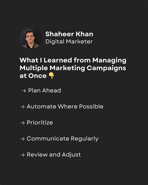 Muhammad Shaheer Khan On Linkedin What I Learned From Managing Multiple Marketing Campaigns At
