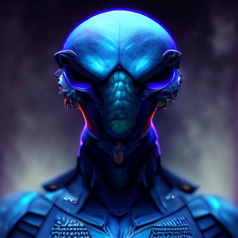 Sci Fi Alien Military Humanoid Character Portrait Art