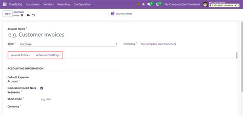Journals In Odoo Invoicing Odoo Community Book