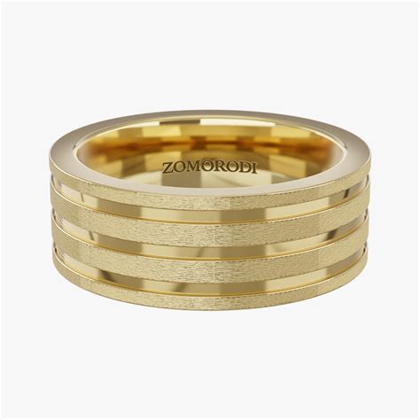 حلقه ازدواج مردانه طرح مهان جواهری زمردی