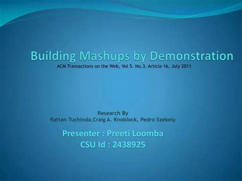 Ppt Building Mashups By Demonstration Powerpoint Presentation Free