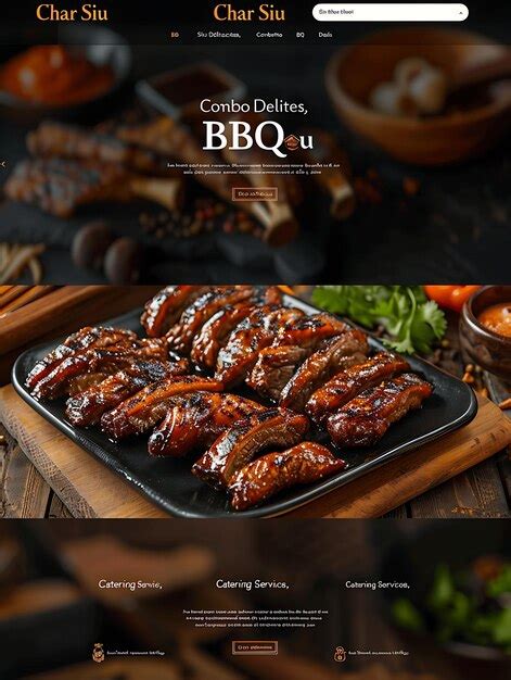 char siu with multi level accordion menu for a chinese bbq w chinese