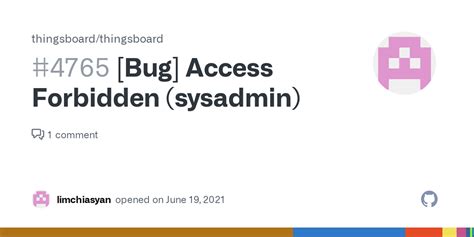 Bug Access Forbidden Sysadmin · Issue 4765 · Thingsboardthingsboard · Github