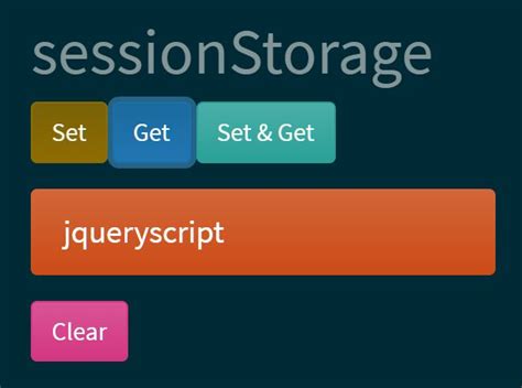 Handling Window Session Storage With Jquery Sessionjs Free Jquery