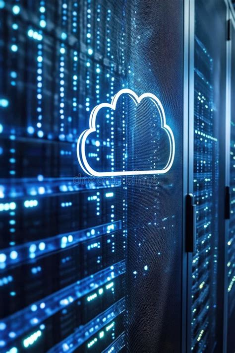 Server Room With Cloud Stock Image Image Of Cloud Virtual 377957727