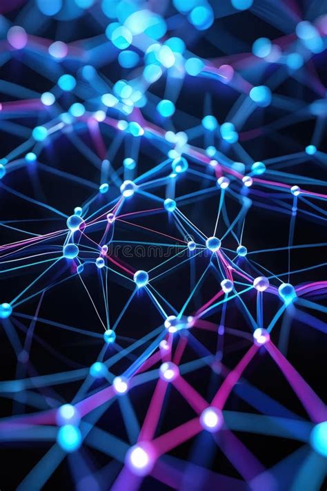 Abstract Ai Data Visualization With Neural Networks Stock Illustration