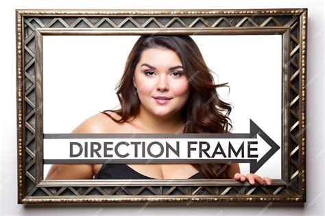 Plus Size Model Arrow Border Frame With Direction Text Concept As A