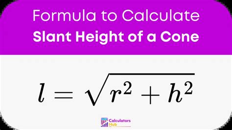 Slant Height Of A Cone Calculator Online